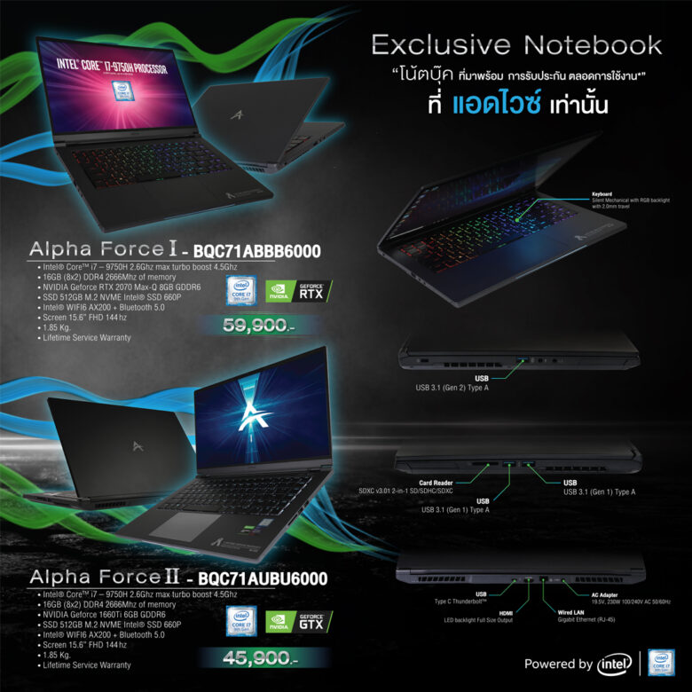 ใหม่!! Alpha Force โน๊ตบุ๊คเกมมิ่งที่ Advice การันตีการรับประกัน ตลอด ...