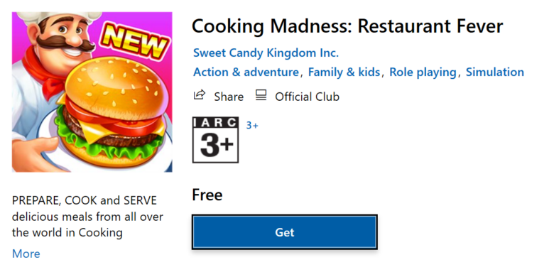 12 เกมทำอาหาร โหลดฟรี ทั้ง Microsoft Store, สมาร์ทโฟน