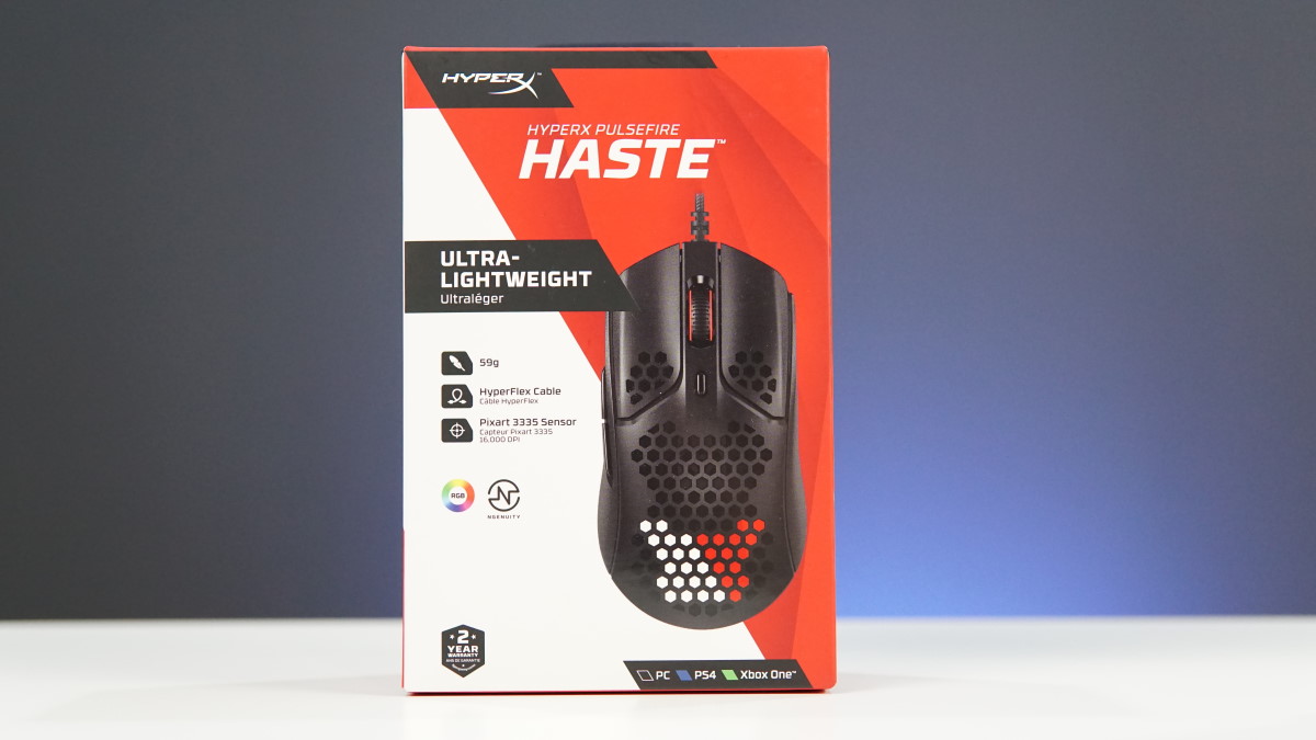 เมาส์เกมมิ่ง HyperX Pulsefire Haste เบาพิเศษ มีรูระบายอากาศ