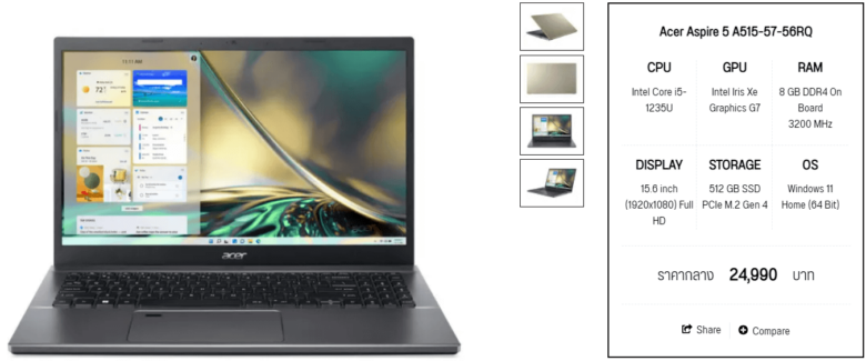 10 โน๊ตบุ๊ค Acer COMMART GAME ON 2022 จะ AMD, Intel ก็มี