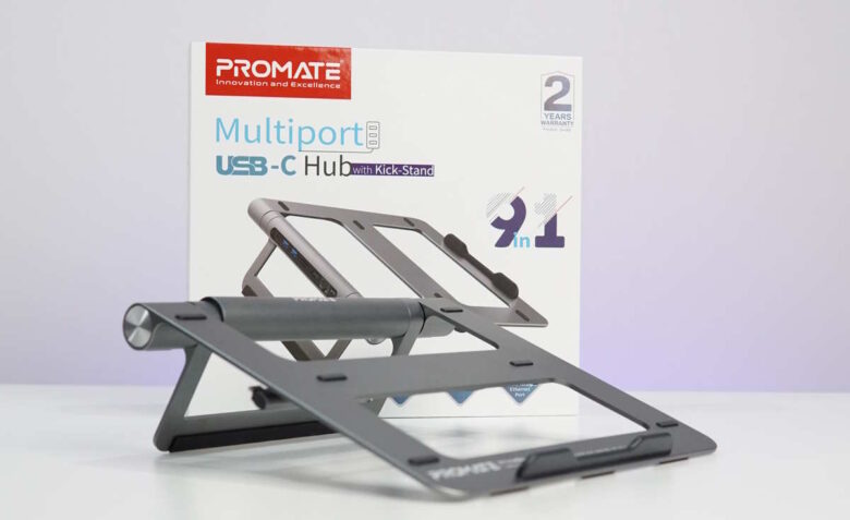 PROMATE PrimeBase-C 9-in-1 จัดโต๊ะคอม เพิ่มพอร์ต วางโน๊ตบุ๊ค