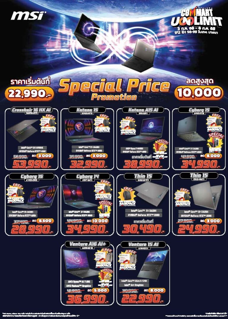 Commart Unlimit 2025 MSI บูสต์โปรโมชั่นอลังการ เกมมิ่ง